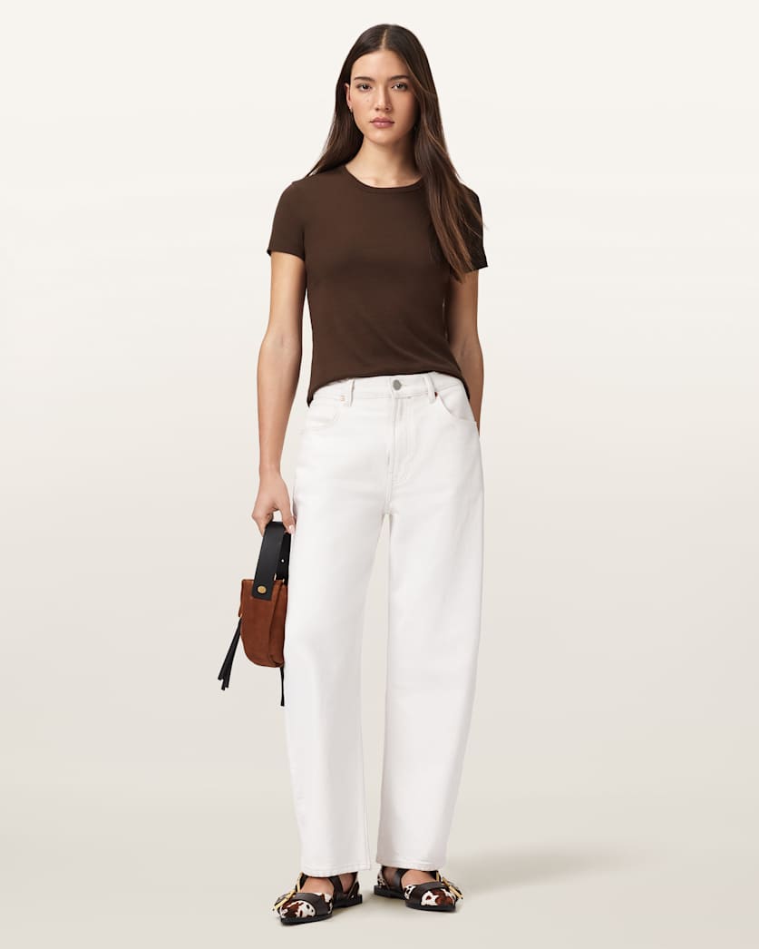 Stevie Slim Fit Short Sleeve T-Shirt Bitter Brown | ALLSAINTS